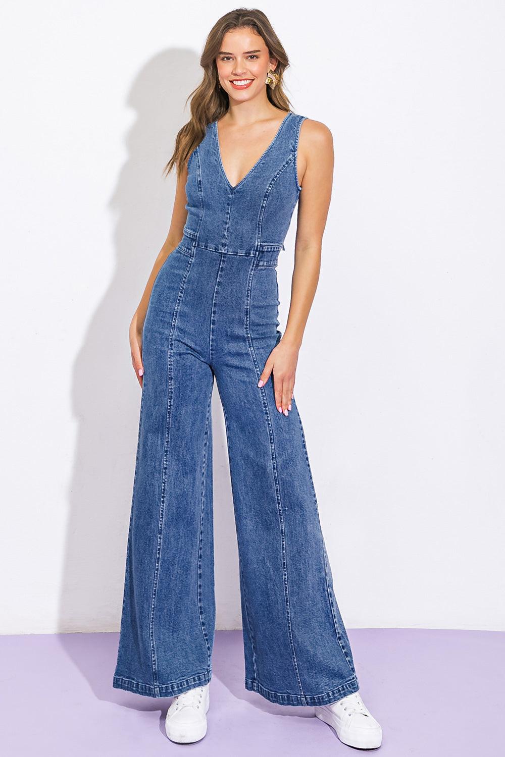 SIESTA SATURDAY DENIM JUMPSUIT l FLYING TOMATO – Flying Tomato